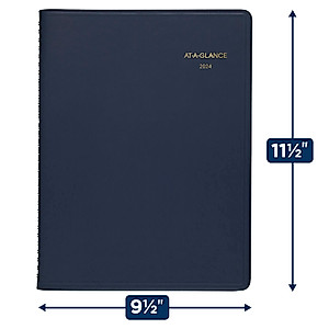 AT-A-GLANCE 2024 Monthly Planner, 9" x 11", Large, Navy (702602024)