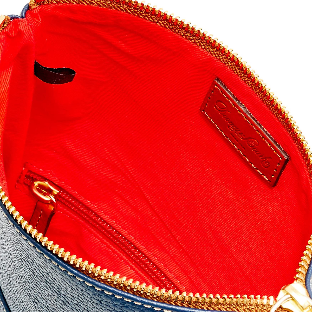 Dooney & Bourke Women's Foldover Zip Crossbody in Pebble Grain Leather, Small Sized Handbag with Adjustable Shoulder Strap, Midnight