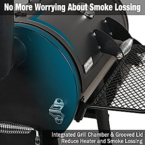 MFSTUDIO Heavy Duty Outdoor Smoker, Portable BBQ Charcoal Grill with Offset Smoker, 512 Sq.In. Cooking Area for Camping and Picnic, Black