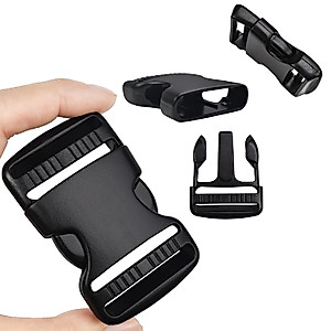 3/4 Inch Buckles Straps Set 6 Yards 3/4 Inch Black Nylon Webbing Strap 6 Pcs Plastic Buckle Dual Adjustable 12pcs Tri-glide Slide Clip Metal D Rings