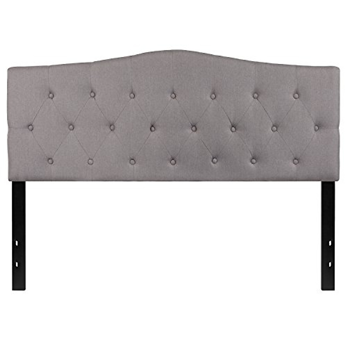 Flash Furniture Cambridge Tufted Upholstered Queen Size Headboard in Light Gray Fabric