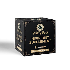 Wiffypets Hip and Joint Supplement Dogs with Glucasamine for Dogs, Hip Pain Relief for Small, Medium and Large Breed, Hip and Joint Chews for Dog MSM, Chondroitin 90 Count, Chicken Flavor