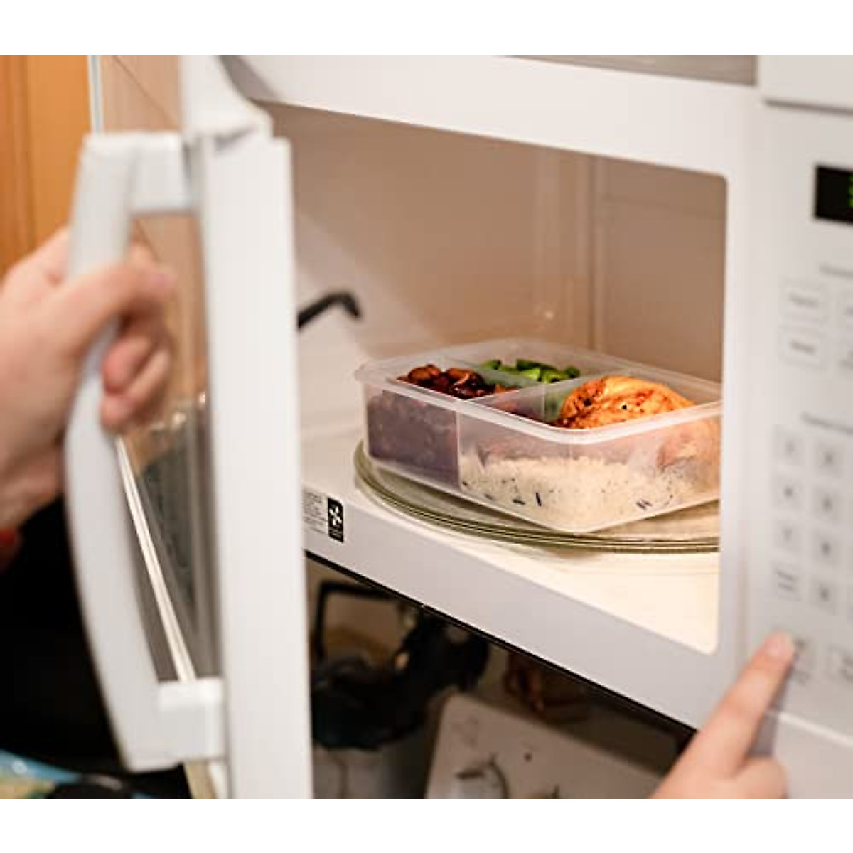 Kitchen & Cabana Set of 3 - Bento Lunch Boxes (3 Removable Compartments) - Snap Shut & Lock Closed, Leak Proof Food Containers, Multi-Colored. Perfect for Work, Travel and Anytime You're on the Go.