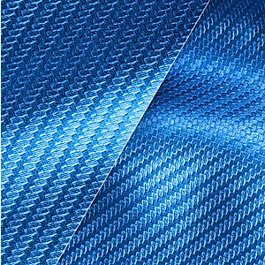 VViViD Blue Metallic Carbon Fiber Weatherproof Faux Leather Finish Marine Vinyl Fabric (5ft x 54")