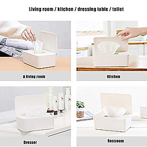 wastreake Wipes Dispenser Holder, Dustproof Tissue Storage Box Case Wet Wipes Dispenser Holder with Lid for Home Office Desk (Black)