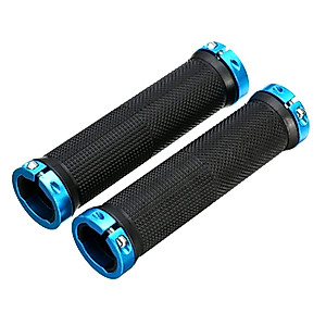 Bicycle Accessories Bicycle Handlebar Grips Skid-Proof MTB Road Cycling Hand Rest Rubber Lock On Bicycle Handlebars Grips Casing Sheath Cycling Part Bike Parts (Color : Blue, Size : A)