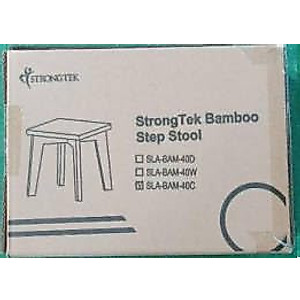 StrongTek Bamboo Step Stool for Kids and Adults, Natural Material, Sturdy and Versatile Short Foot Stool for Bathroom, Kitchen, Bedroom, Compact 10-inch Small Wood Stool, Plant Stand (Black)