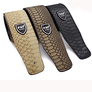 Serpentine Adjustable length Guitar Strap, PU Leather Strap For Electric Guitar, Acoustic Guitar and Bass