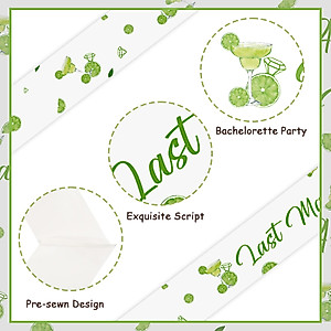 JOYMEMO Last Margarita as a Senorita Sash - Margarita Bachelorette Party Decorations for Women, Margarita Themed Bridal Shower Satin Sash for Wedding Bridal Shower Mexican Fiesta Wedding Party