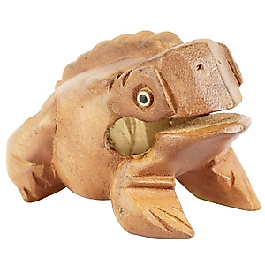 GPCT [Wooden Frog Croak Guiro Toy. 4 Inch Medium Size, Sophisticated Craftsmanship, Croaking [Loud Sound] Frog Percussion Instrument- (Mango Wood)