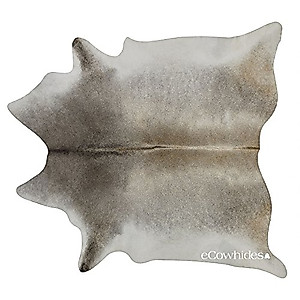 ecowhides Grey Palomino Brazilian Cowhide Area Rug, Cowskin Leather Hide for Home Living Room (XXL) 8 x 7 ft