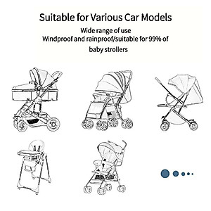Winter Baby Stroller Cover, Universal Stroller Windshield Rain Cover to Keep Warm in Winter, Baby Travel Weather Shield Stroller Cover for Pushchair (Transparent EVA)