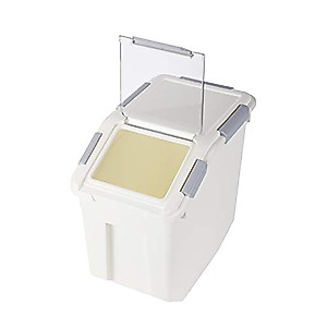 Rice Storage Container with Wheels Seal Locking Lid PP((507.27oz / 3.96gal / 80cup / 15L),Pack-2)