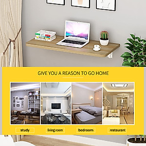 RXBFD Wall Mounted Workbench Wall Hanging Folding Solid Wood Drop-Leaf Table Small Fold Down Kitchen Table Heavy Duty Fold Fown Dining Table Computer Desk