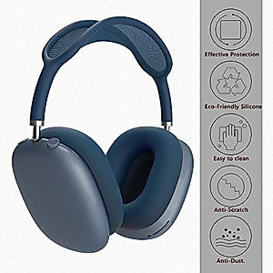 Geekria Silicone Earpad Covers Compatible with AirPod Max, Earpad Protector/Earphone Covers/Earpad Cushion/Ear Pad Covers/Headphone Covers, Easy Installation No Tool Needed (Dark Blue)