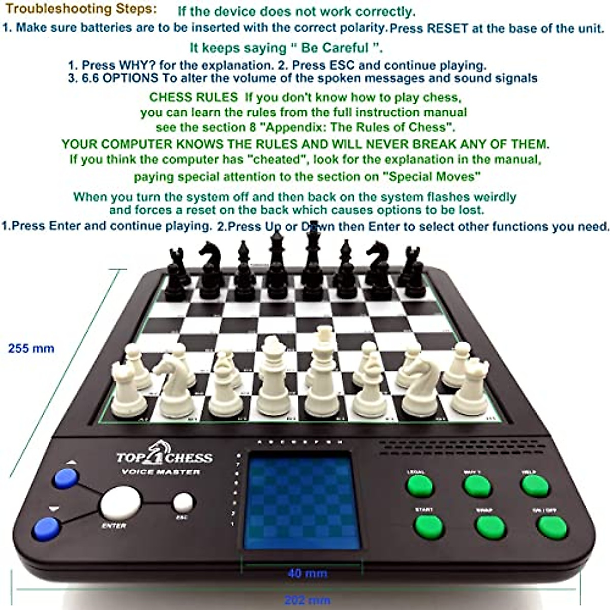 Top 1 Chess 𝗘𝗹𝗲𝗰𝘁𝗿𝗼𝗻𝗶𝗰 𝗖𝗵𝗲𝘀𝘀 𝗦𝗲𝘁 | Chess Sets for Adults | Chess Set for Kids | Voice Chess Computer Teaching System | Chess Strategy Beginners Improving Learning Board Game