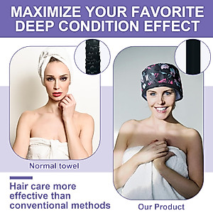 Alotlucky Hair Thermal Steamer Treatment SPA Cap Nourishing Care Hat with Adjustable Temperature Control,Moisturize and Nourish, Hair Care for Home Use(Black)