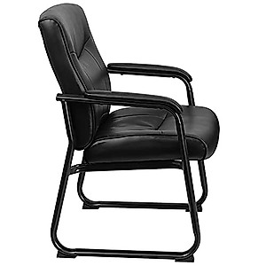 Flash Furniture HERCULES Series Big & Tall 500 lb. Rated Black LeatherSoft Executive Side Reception Chair with Sled Base