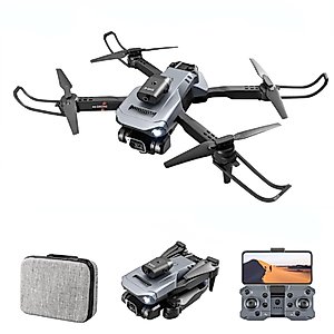 ZELARO Foldable FPV Drone with 4K Camera for Adult Beginners 14+, Quadcopter RC Mini Drone UAV WiFi Remote Control Drone Toys with Battery, Altitude Hold, Gesture Control, Toys Gift for Adults - Grey