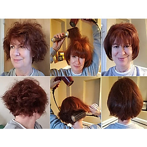 Vented Thermal Round Brush with Boar Bristles for Blow-drying, Curling Short Hair (Chin to Neck), Small Ceramic Roller (1.3" Barrel, 2.4" with Bristles)