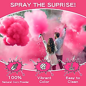 Gender Reveal Fire Extinguisher, 2 Pack Baby Girl Gender Reveal Ideas Party Decor, Biodegragable Gender Reveal Party Supllies (Medium)