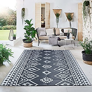 LILIOFFIC Reversible Mats - Plastic Straw Rug, 5' x 8' Outdoor Rug for Patio Clearance Decor, Modern Area Rugs, Floor Mat for Outdoors, RV, Backyard, Deck, Picnic, Beach, Trailer, Camping, Grey