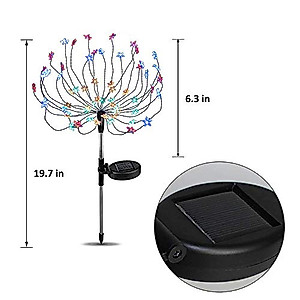 DIY Solar Garden Lights ETL Certified, Solid/Flash Color Changing LED Solar DIY Flowers Stars Lights Outdoor, RockyMars Waterproof Solar Powered Pathway Lights for Path Lawn Walkway Patio Yard, 2 Pack