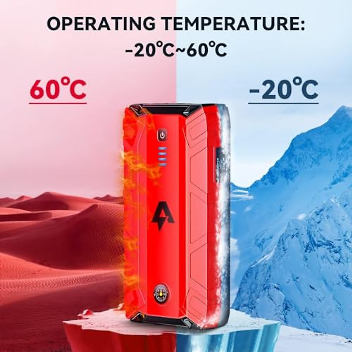 Audewdirect Jump Starter 1500A Peak Current 18000mAh (8.0L Gas Engine and up to 6 L Diesel Engine) Portable Car Jump Starter 12V Car Battery with Quick Charge (Epower-172)