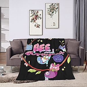 Bee and Puppycat Soft Warm Flannel Fleece Blanket All Season Throw Blankets for Bed Couch Living Room 50"x40"