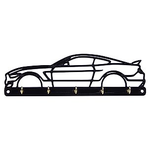 Generic Key Holder Hanger Rack Compatible with 2017 Ford Mustang GT350 S550 6th Gen Sixth Generation Keys and Keychains Accessory Silhouette Wall Art, Black