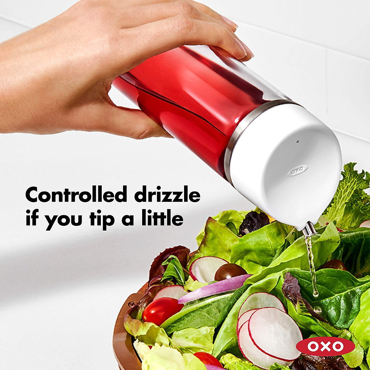 OXO Good Grips 12 oz Precision Pour Glass Oil Dispenser & Good Grips Chef’s Squeeze Bottle, 16.0z