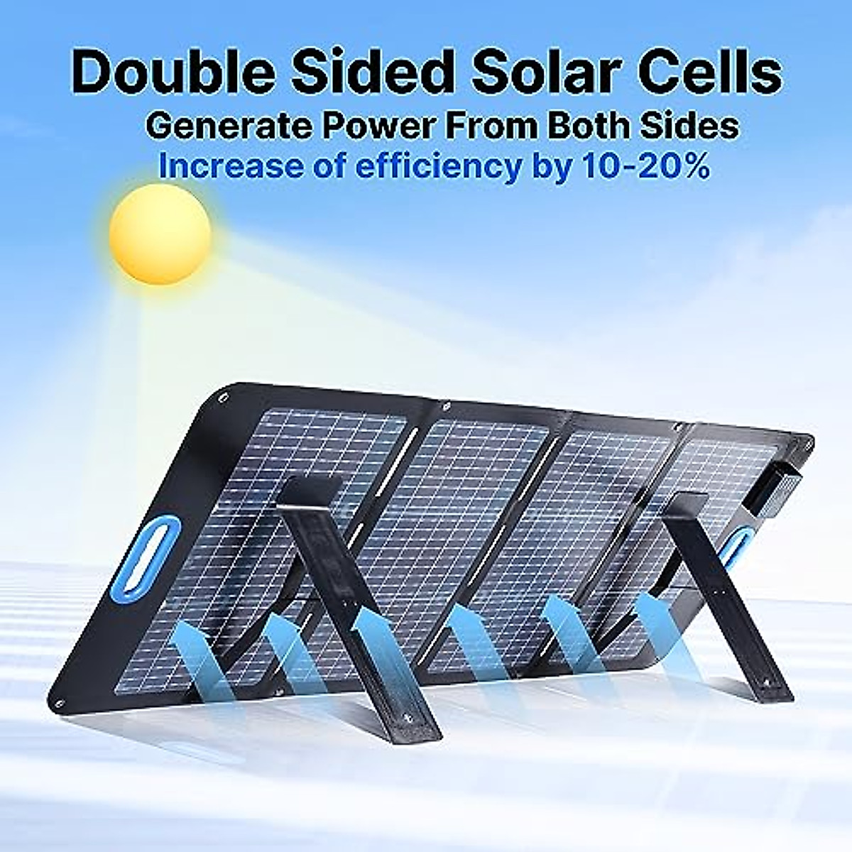 Nicesolar 100W Bifacial Portable Solar Panel 100 Watt Foldable Solar ...