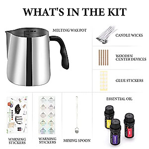 Candle Making Kit, Full Set - Soy Wax, Candle Wick, Stirring Spoon, 4.4 oz Candle Jar & More - DIY Starter Scented Candles Making Kit