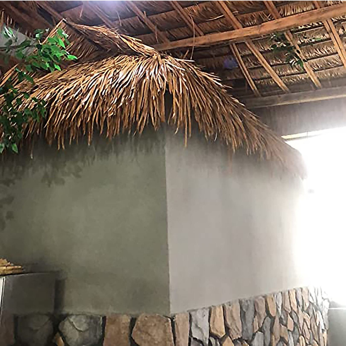 DIOB Palm Thatch Rolls Thatch Roofing Fireproof Straw Thatched for Tiki Hut Bar Gazebo Party (Size : 0.5x3m(1.64x9.8ft))