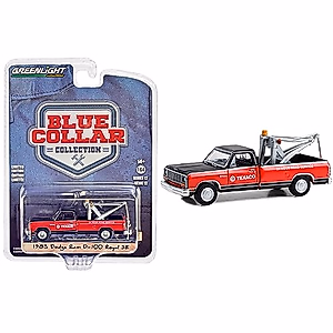 1983 Ram D-100 Royal SE Tow Truck Black and Red 24 Hour Service Blue Collar Collection Series 12 1/64 Diecast Model Car by Greenlight 35260C