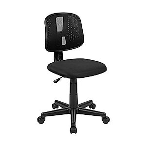 Flash Furniture Flash Fundamentals Mid-Back Black Mesh Swivel Task Office Chair with Pivot Back