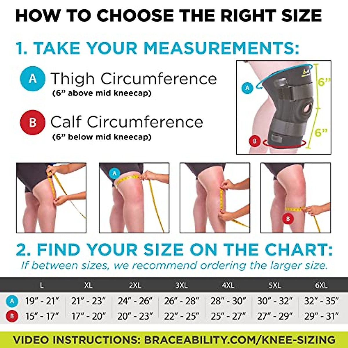 BraceAbility Knee Brace for Large Legs and Bigger People with Wide Thighs - Kneecap Protection Pad Treats Patellar Tendonitis, Chondromalacia, Patellofemoral Pain, Instability and Dislocation