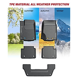A & UTV PRO Floor Mats Fit for 2021 2022 2023 2024 Jeep Grand Cherokee L/WL, All Weather Floor Liners Full Kit for Three Row Models, Replace OEM 82216639AA,82216640AA,82216152AC, 3 Row