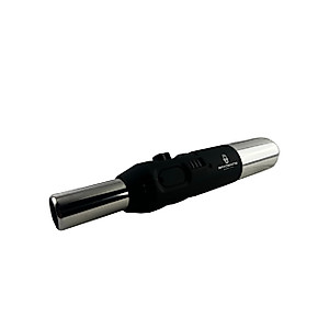 Space King Straight Shooter - Smooth Metallic - Adjustable Flame - Child-lock - Perfect for Camping, Kitchen, Backyard, Travel, Beach, BBQ, Mountain, Outdoors, Travel, Garage, and more. (Black)