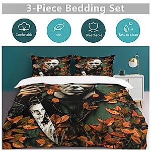 Horror 3-Pcs Bedding Set Includes 1 Duvet Cover and 2 Pillowcases​, Soft Comfortable Breathable Bedroom Decoration 86"x70"