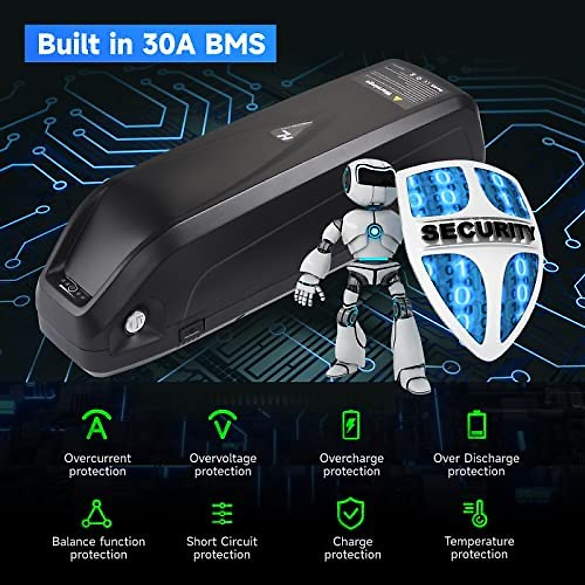 FcotMiue Ebike Battery Pack 52V 15Ah Electric Bike Downtube Batteries for 500W 750W 1000W Bafang Voilamart AW Ebikeling and Other Motor Convertion kit DIY