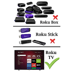 Universal Roku TV Remote Works with All Roku Built-in TV. TCL/Hisense/Hitachi/Haier/RCA/Philips/LG/Element/Sanyo... Does not Work with Roku Player and Roku Stick!!