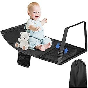 AceList Toddler Airplane Bed - Portable Airplane Seat Extender for Kids with Storage Bag & Mesh Pocket - Baby Travel Essential Footrest - Airplane Must Haves for Toddlers, 17 * 31''