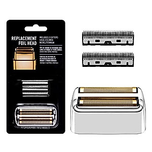 Replacement Foil and Cutters for BaBylissPRO Barberology Double Foil Shaver, Replacement Foil for BaBylissPRO Barberology FXFS2 Shaver, Silver