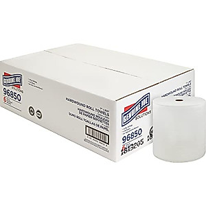 Genuine Joe Solutions Solutions 850' Hardwound Paper Towels, 6 Rolls, 7" x 850 ft, White