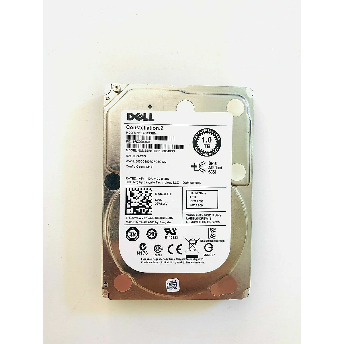 9W5WV DELL New Dell/SEAGATE 1TB Constellation 2.5 6Gb/s 7200 RPM SAS Tray