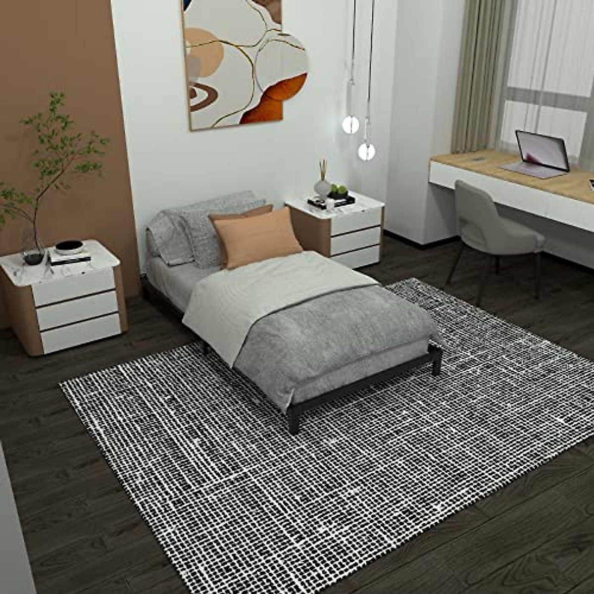 LUKIROYAL Sturdy Low Twin Bed Frame - Metal 7-Inch Platform Base with Steel Slats - Easy Assembly, Noise-Free, No Box Spring Needed - Non-Slip - Black