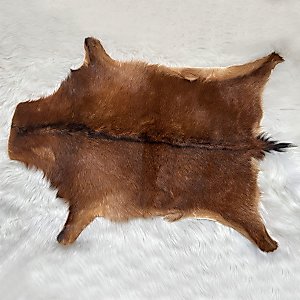 Red Deer Hide Rug Deer Skin Rug Deer Taxidermy Fireplace Deerskin Decor Reindeer Hide Area Rug Animals Mat Carpet for Home, Office, Bedroom Taxidermy Hunting Collectable (2.3x1.8 ft)