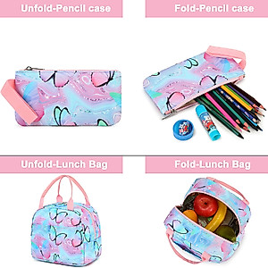 CAMTOP Girls Backpack for School with Lunch Box Kids BookBag Set for Elementary Middle School (Believe in Magic)