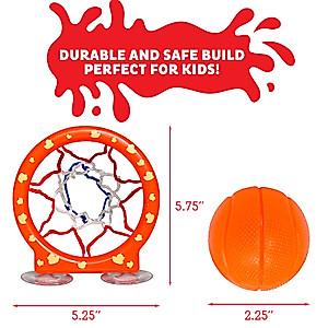 Kid Bath Toys Bathtub Basketball Hoop and 3 Balls Set by 4U2BUY – Strong Suction Cup Bath Toys for Kids – Bathroom Ball Shooting Game for Kids
